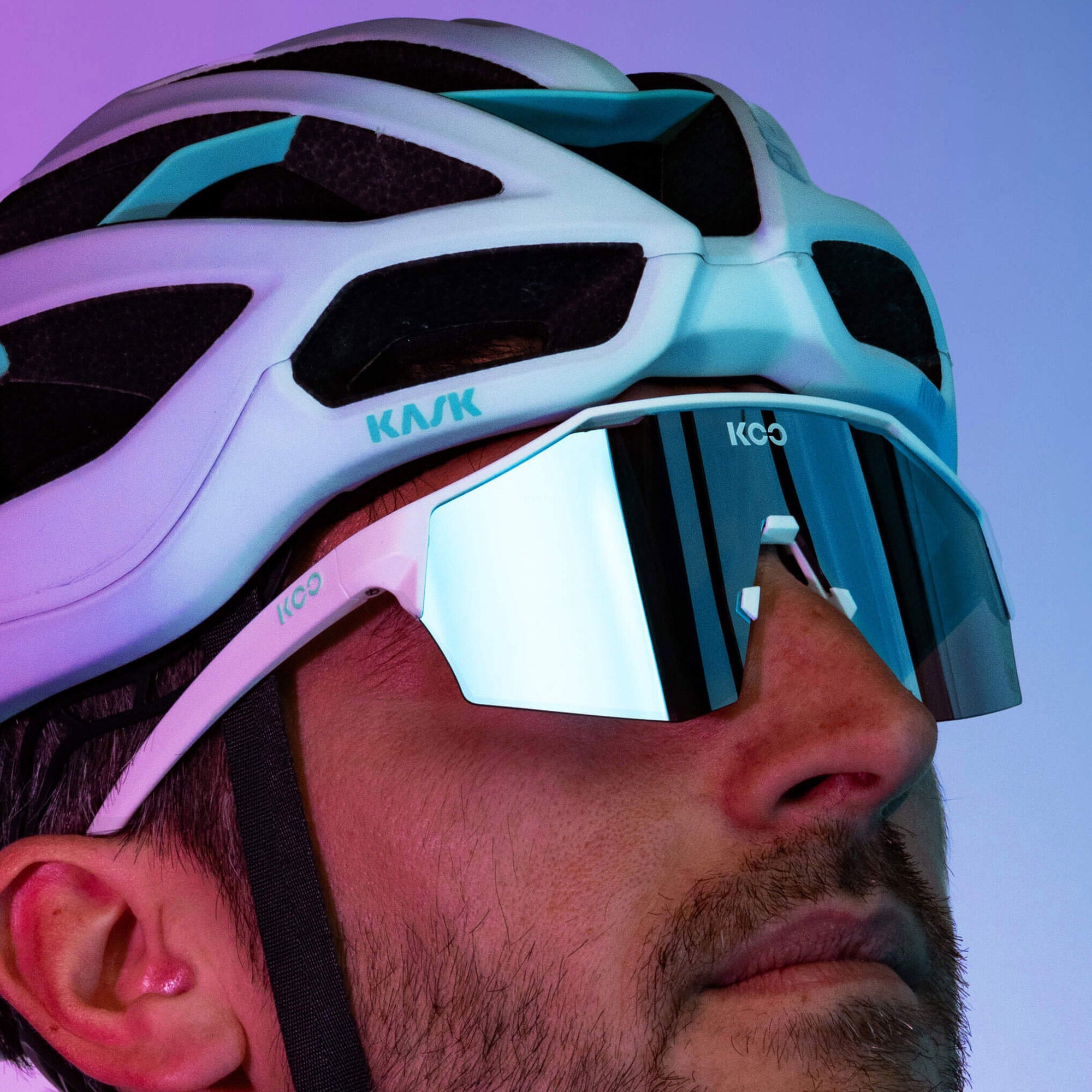 Koo Alibi MDD White Matt/Turquoise Mirror Lens Unisex Cycling Sunglass ...