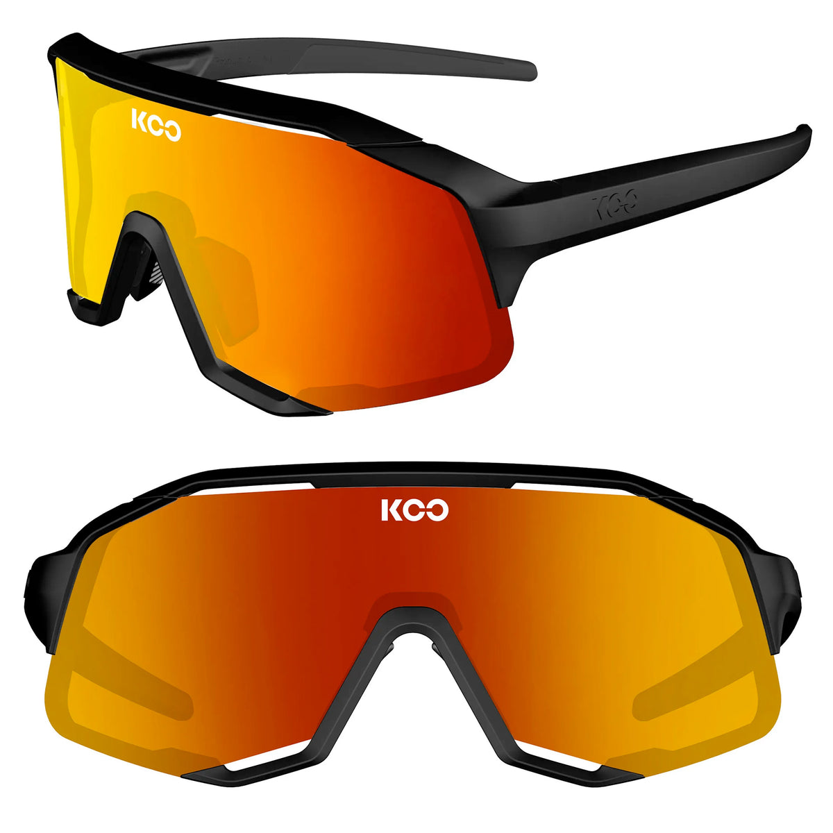 Koo Demos Cycling Sunglasses, Black Matt/Red Mirror Lens – woolyswheels ...